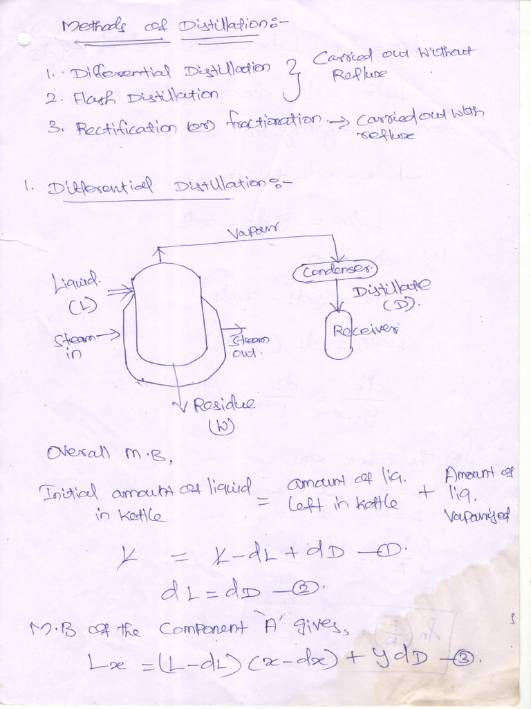 Lecture 44 - Differential Distillation | PDF