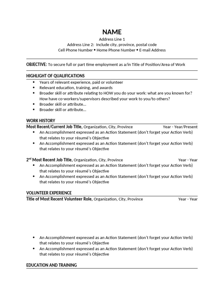 TWC Chronological Resume | PDF | Résumé | Business Documents