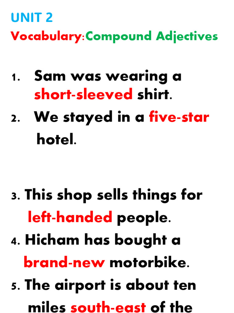 Compound Adjectives Vocabulary Guide | PDF