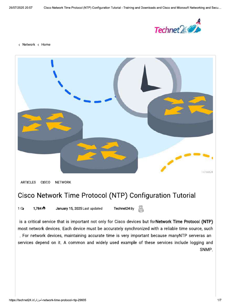Cisco Network Time Protocol - NTP - Configuration | PDF