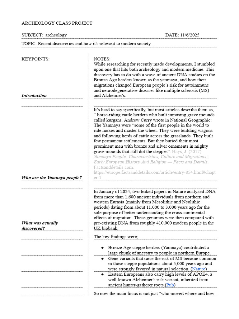 Archeology Notes | PDF | Biology
