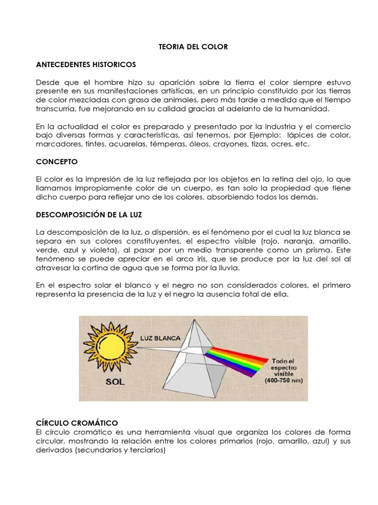 Teoría del Color: Historia y Conceptos | PDF | Color | Amarillo