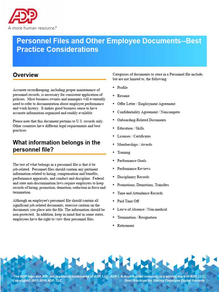 Best Practices For EE Records | PDF | Employment | Payroll Tax