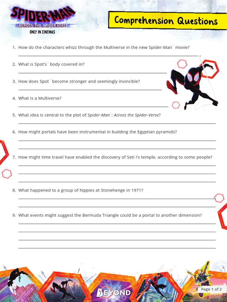 Spider-Man Comprehension Questions MA | PDF