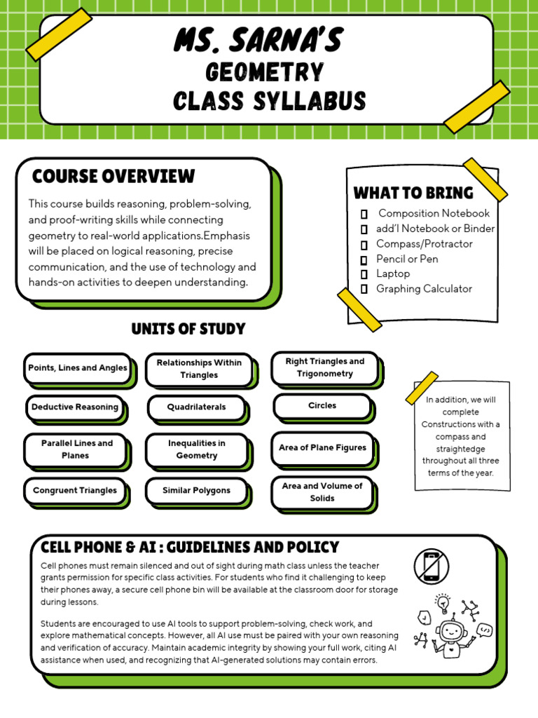 Geometry Class Syllabus Grade 8 | PDF | Educational Assessment | Triangle