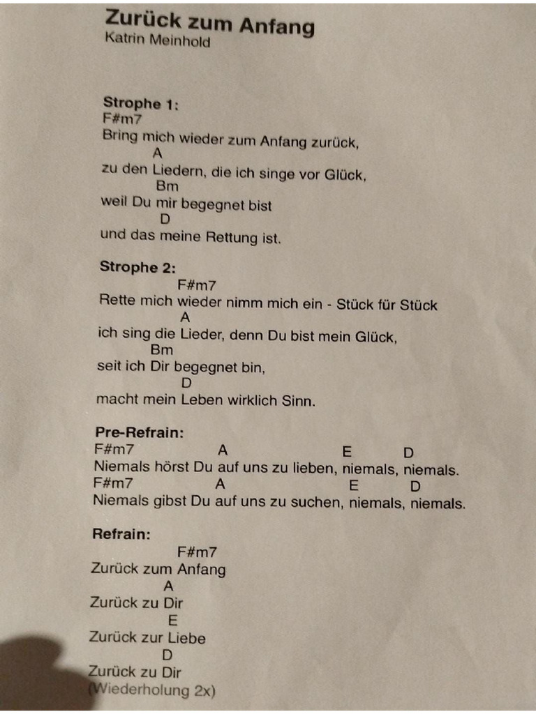 Zurück Zum Anfang | PDF
