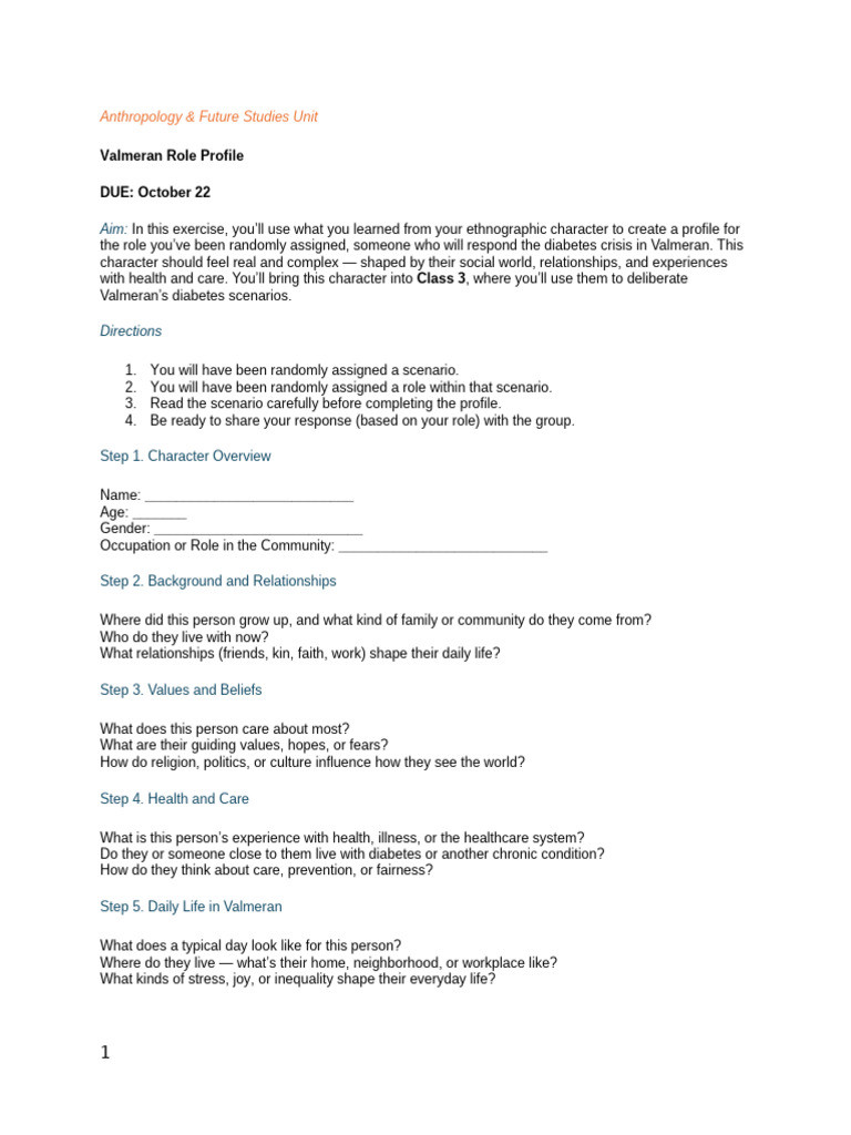 Valmeran Role Profile | PDF | Value (Ethics) | Behavioural Sciences