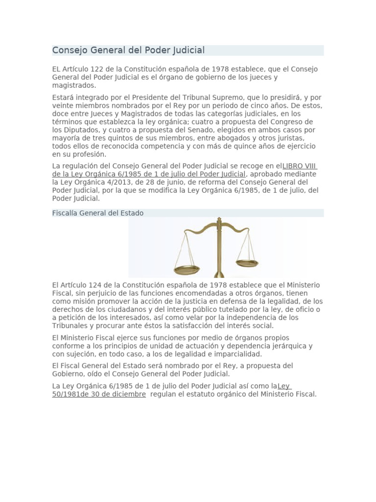 Consejo General Del Poder Judicial | PDF