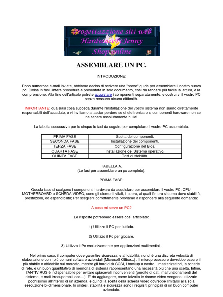 Assemblare Un PC | PDF