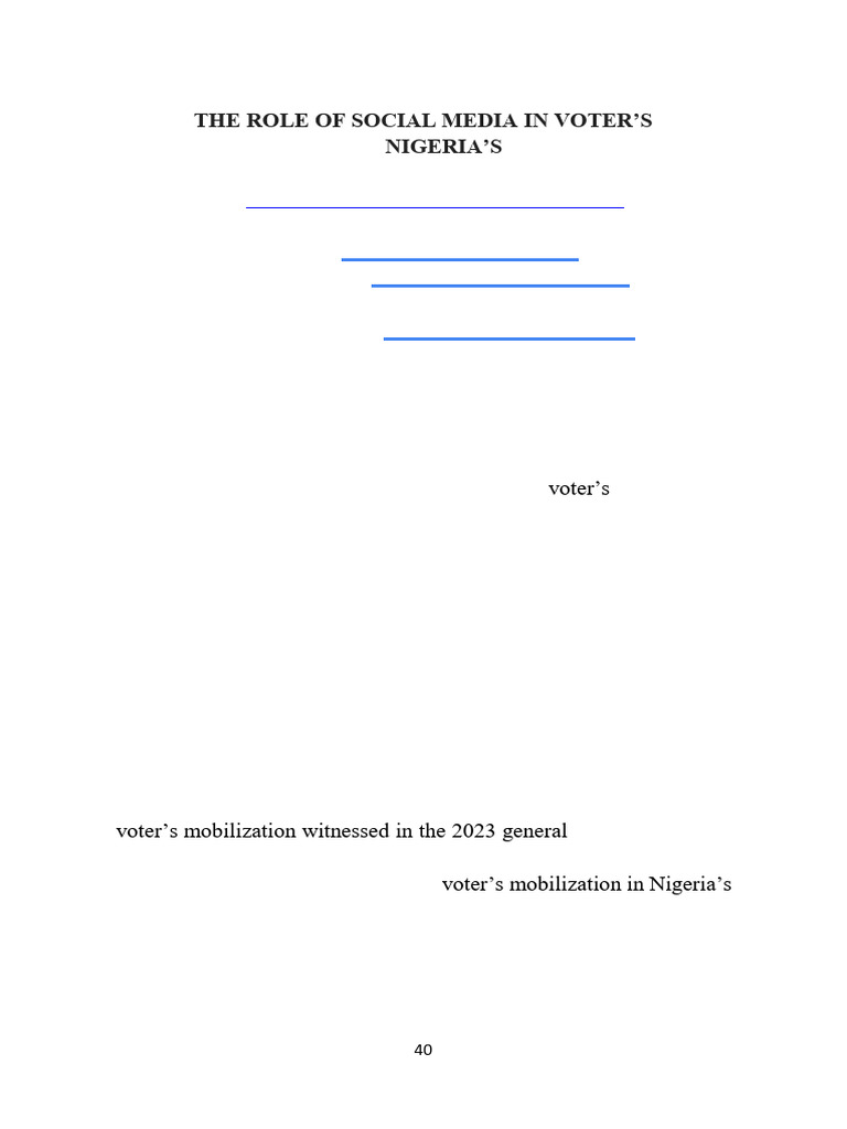 The Role of Social Media in Voters Mobilization I | PDF | Social Media ...
