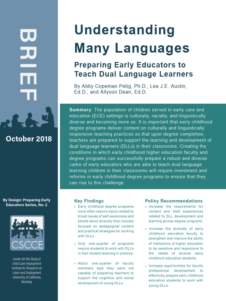 Preparing Educators for Dual Language Learners | PDF | English As A ...