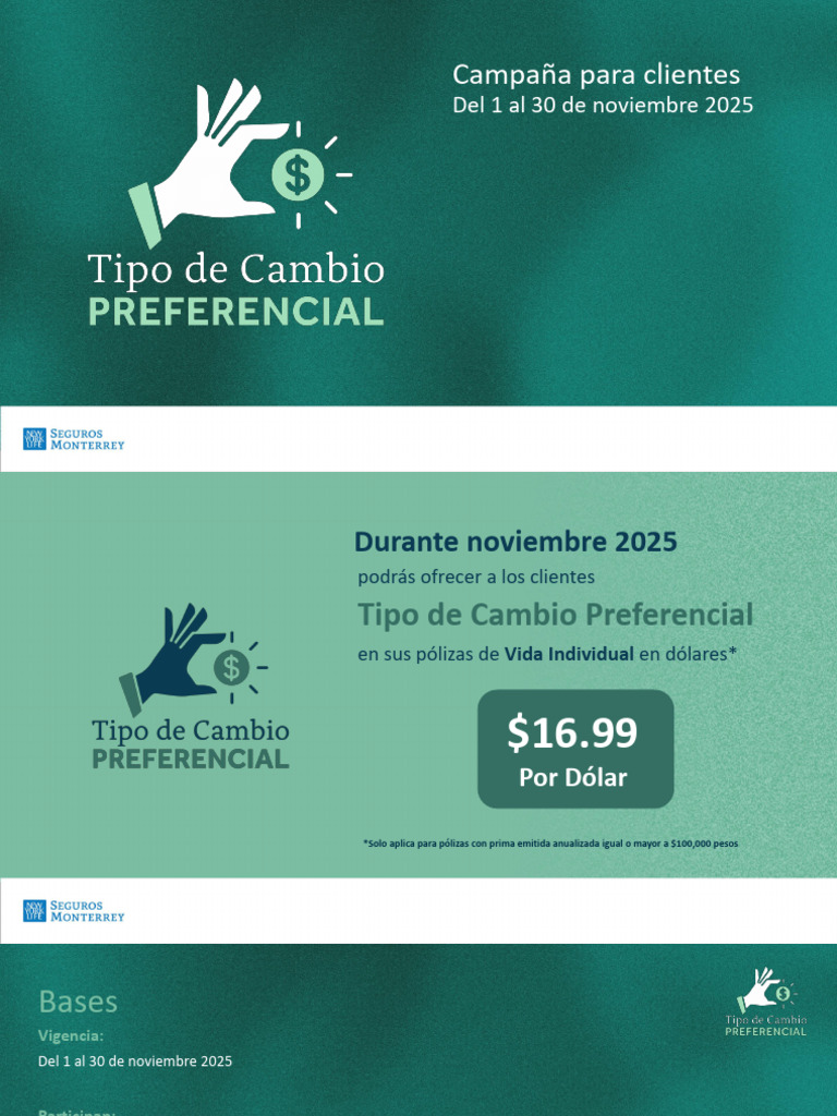 Campaña de Tipo de Cambio Preferencial 2025 | PDF | Póliza de seguros