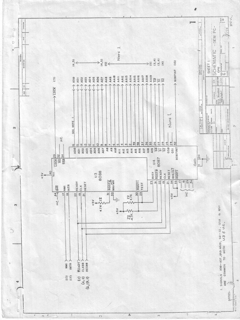 IBM OEM PC XT Motherboard Schematics | PDF