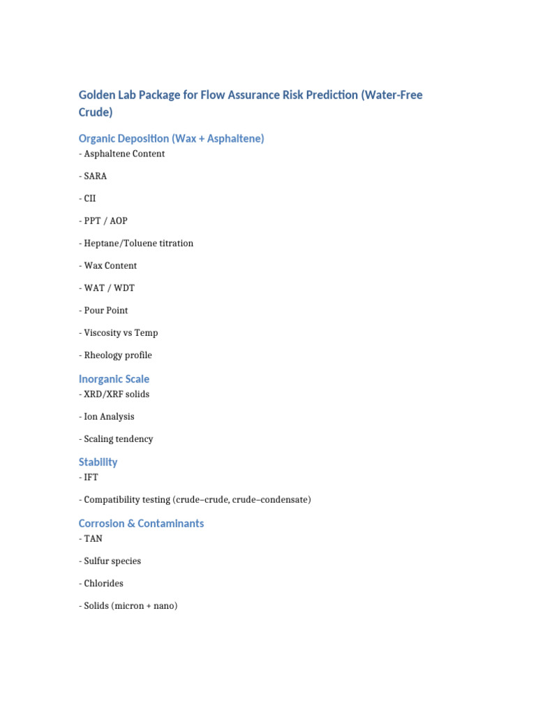 Flow Assurance Risk Prediction Package | PDF