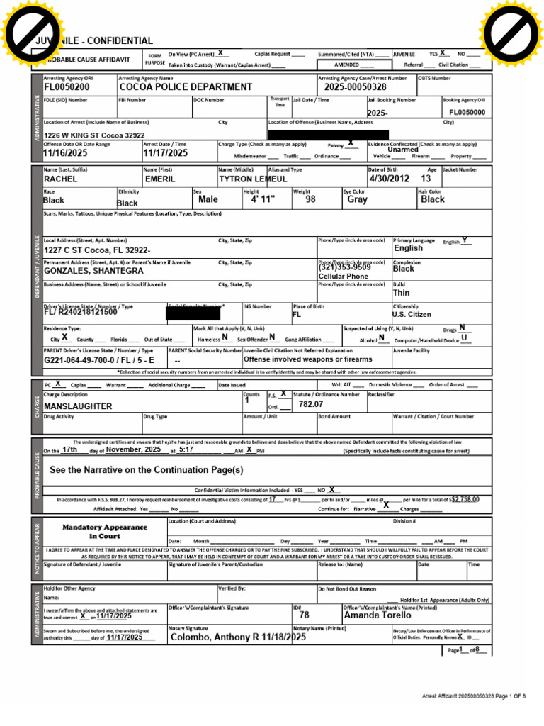 25-50328 Arrest Report - Redacted | PDF | Detective | Criminal Justice