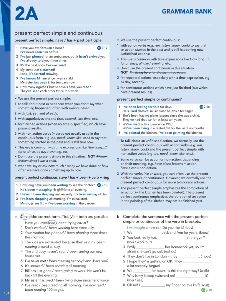 Grammar Bank 2A | PDF