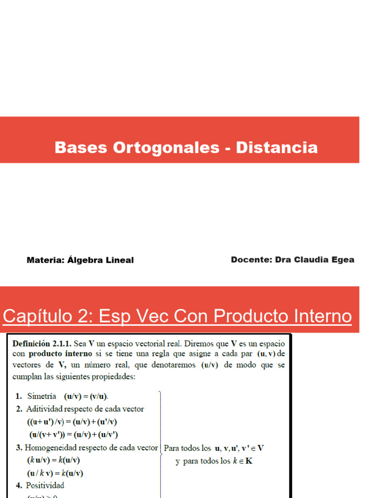 Clase 21 Lu - 20!10!2025 - Conjuntos Ortogonales - Distancias | PDF ...