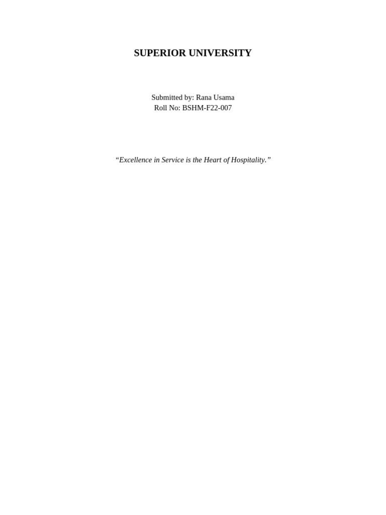 Project Management Assignment | PDF | Hotel | Business