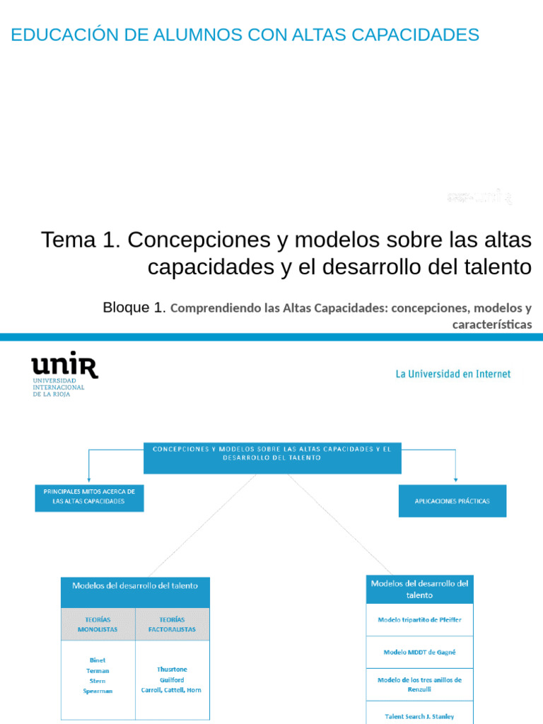 Tema 1 Concepciones Psicométricas y Modelo de Desarrollo de Talentos | PDF | Inteligencia | Realidad