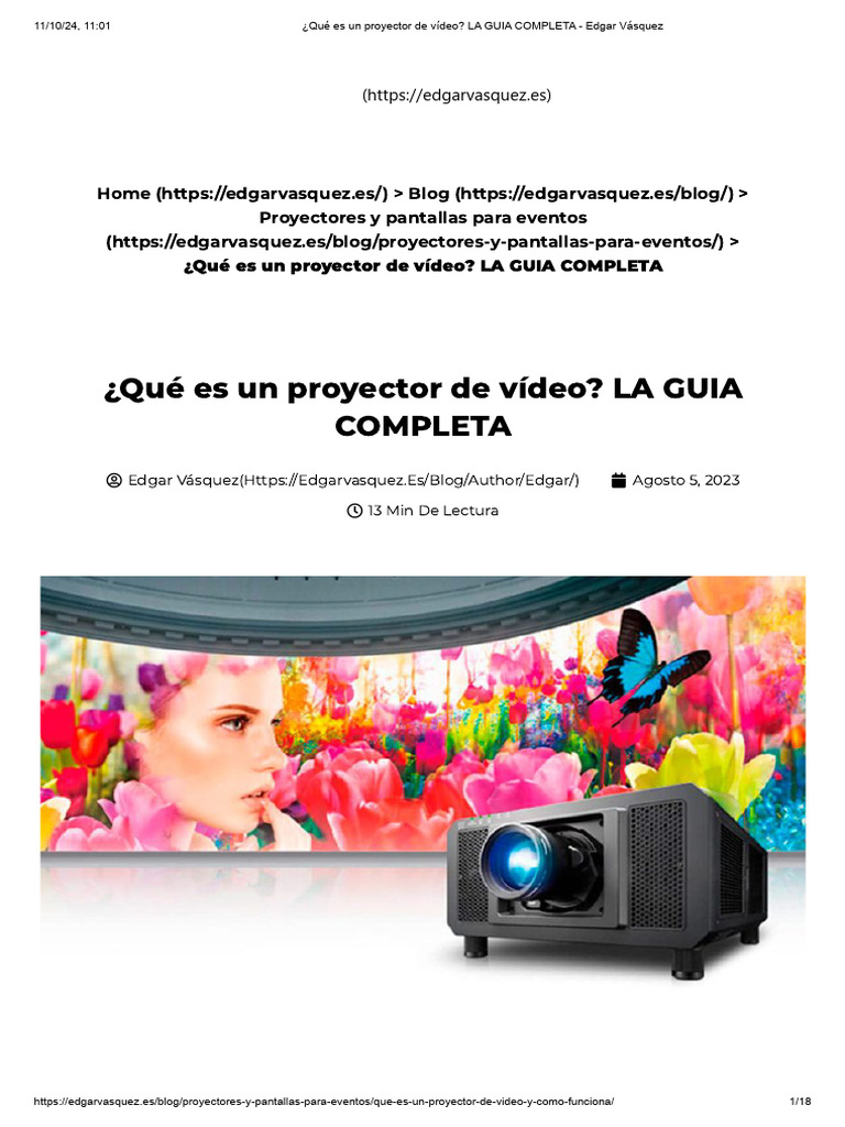 ¿Qué Es Un Proyector de Vídeo - LA GUIA COMPLETA - Edgar Vásquez | PDF ...