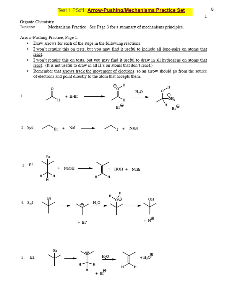 Arrow-Pushing Mechanisms Practice Guide | PDF | Unit Processes ...