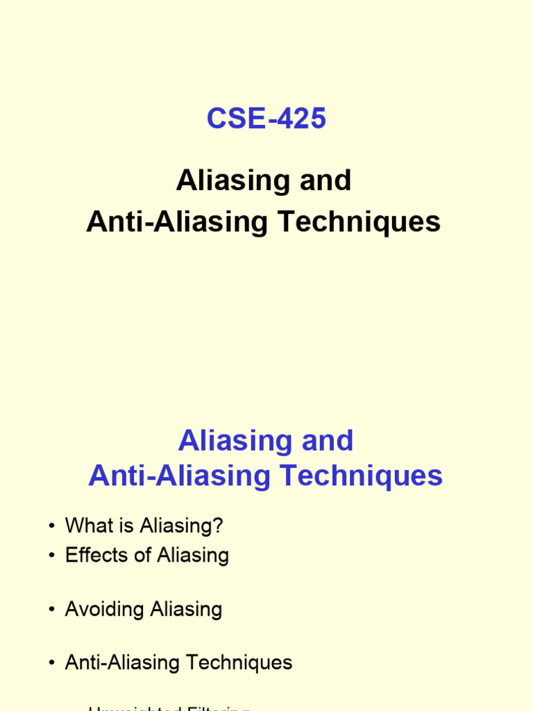 Aliasing and Anti-Aliasing Explained | PDF | Pixel | Digital Signal ...
