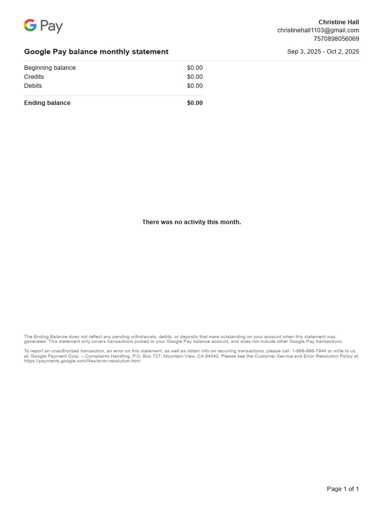 Google Pay Balance | PDF