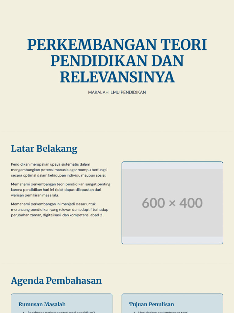 Perkembangan Teori Pendidikan | PDF