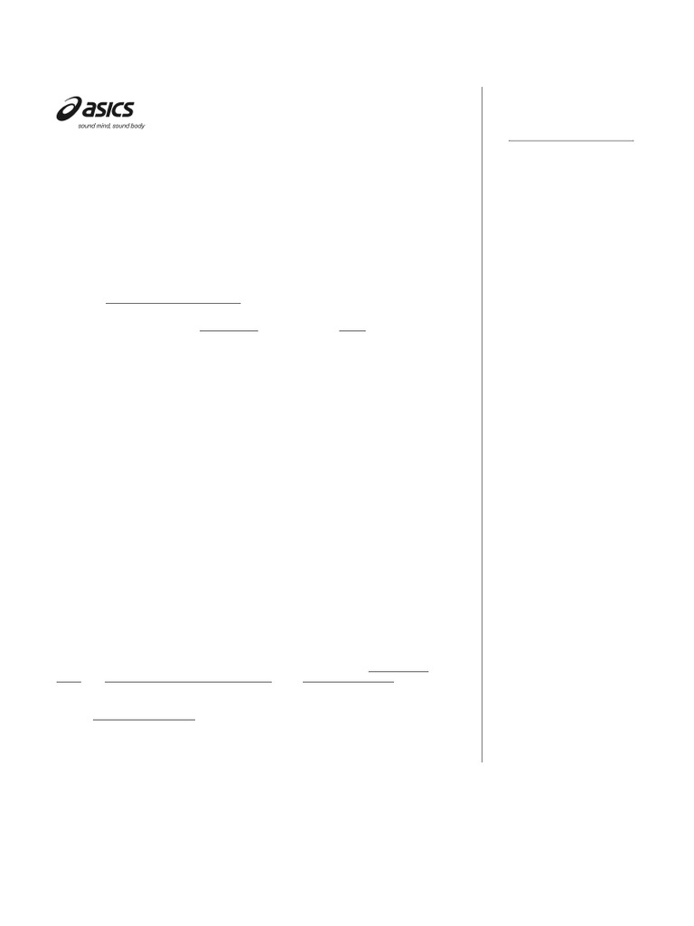 Asics Subscription | PDF