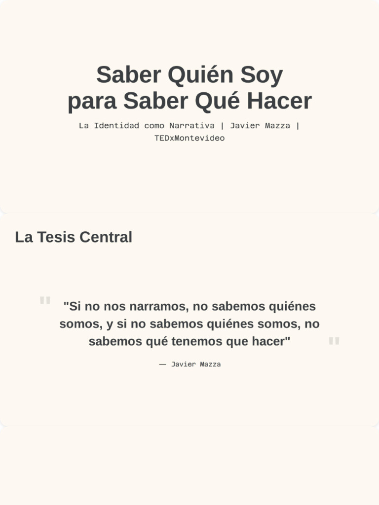 Saber Quién Soy para Saber Qué Hacer | PDF