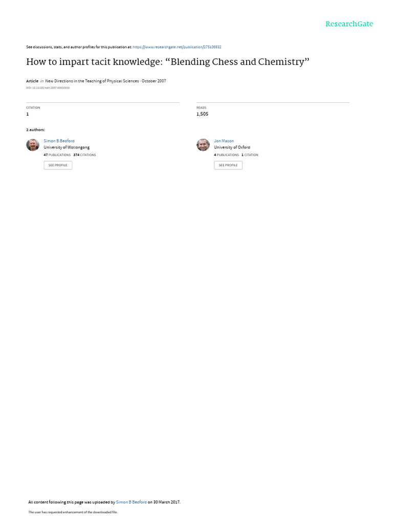 How To Impart Tacit Knowledge | PDF | Lecture | Learning