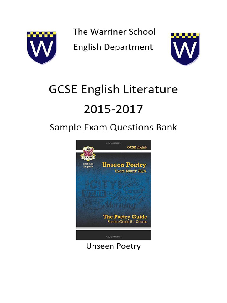 GCSE English Literature Poetry Exam Questions | PDF