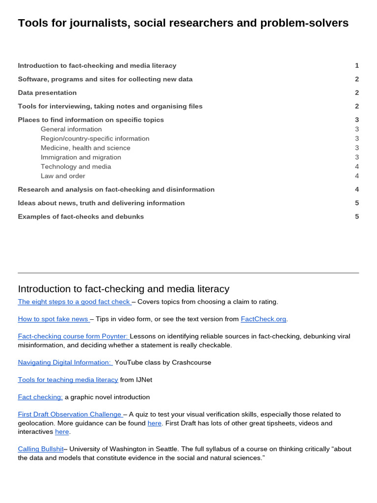 Tools for journalists and researchers | PDF | Human Communication