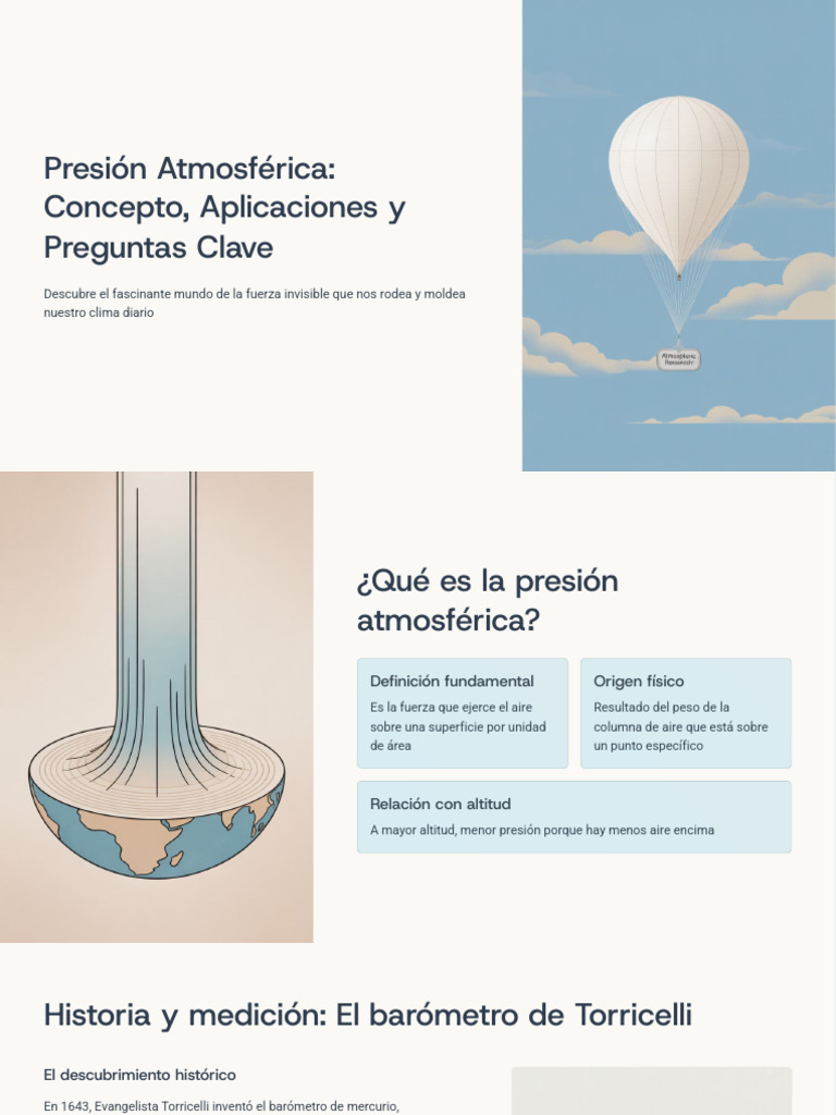 Presión Atmosférica: Conceptos y Aplicaciones | PDF | Presión ...