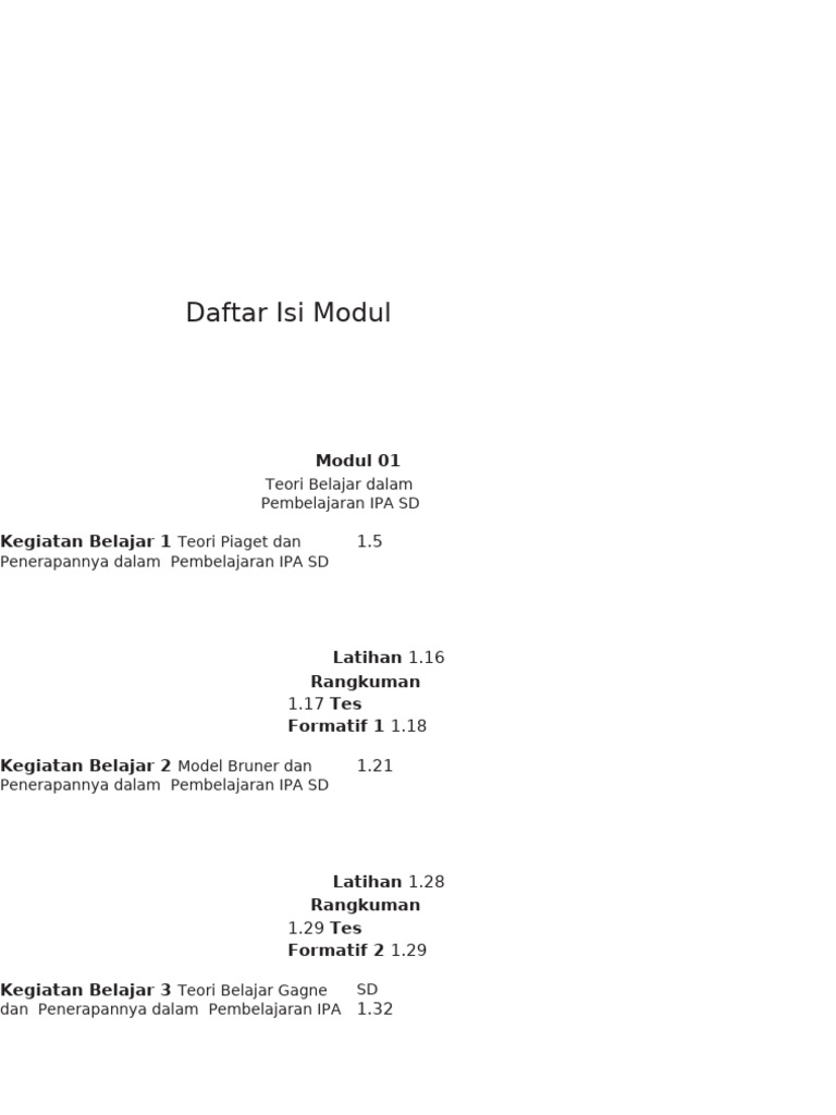 Teori Piaget dan Bruner dalam IPA SD | PDF