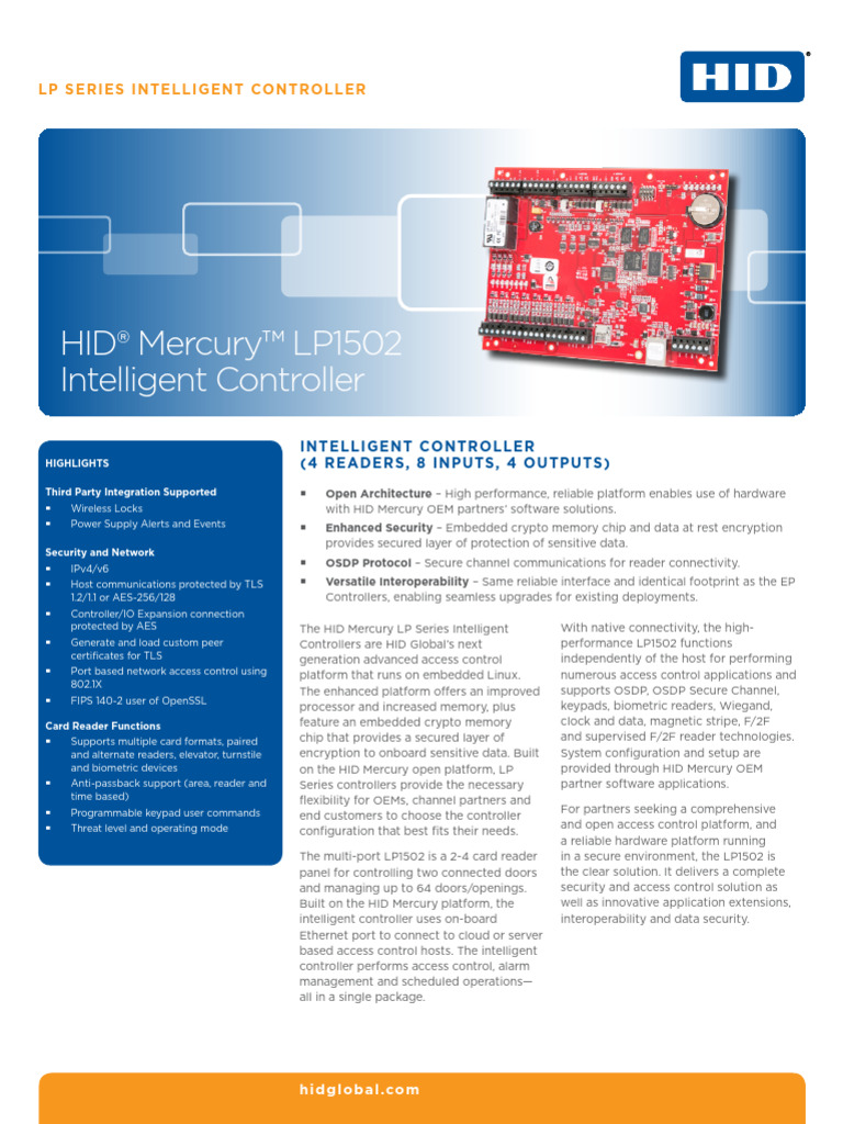 Hid Mercury lp1502 Ds en | PDF | Access Control | Embedded System