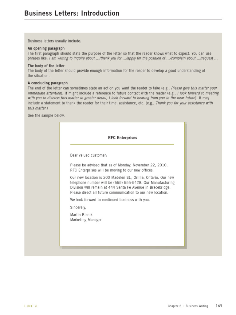 Writing Business Letters | PDF | Sentence (Linguistics) | Phrase