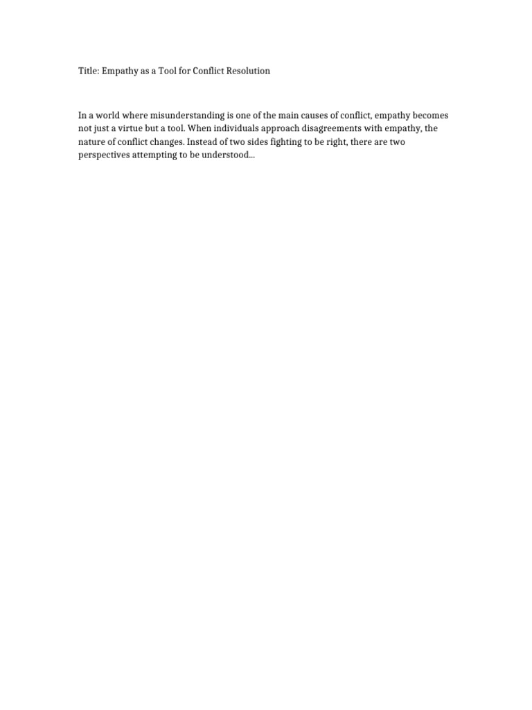 Empathy Essay 2 | PDF