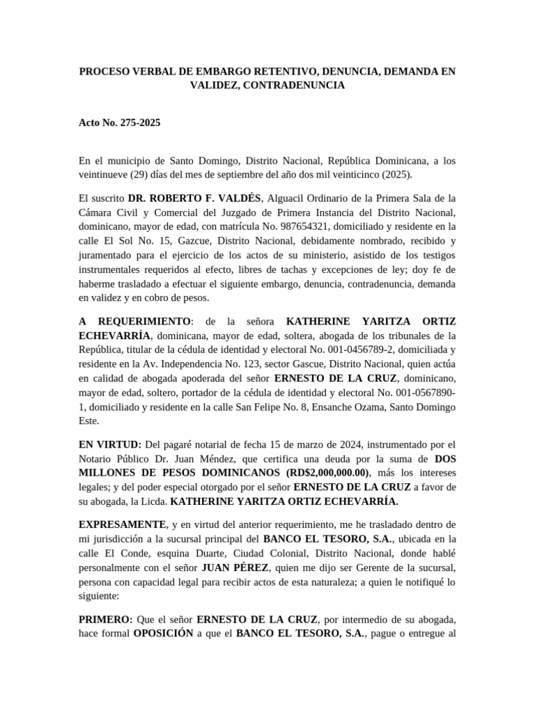 Proceso de Embargo Retentivo en RD | PDF | Pagos | República Dominicana