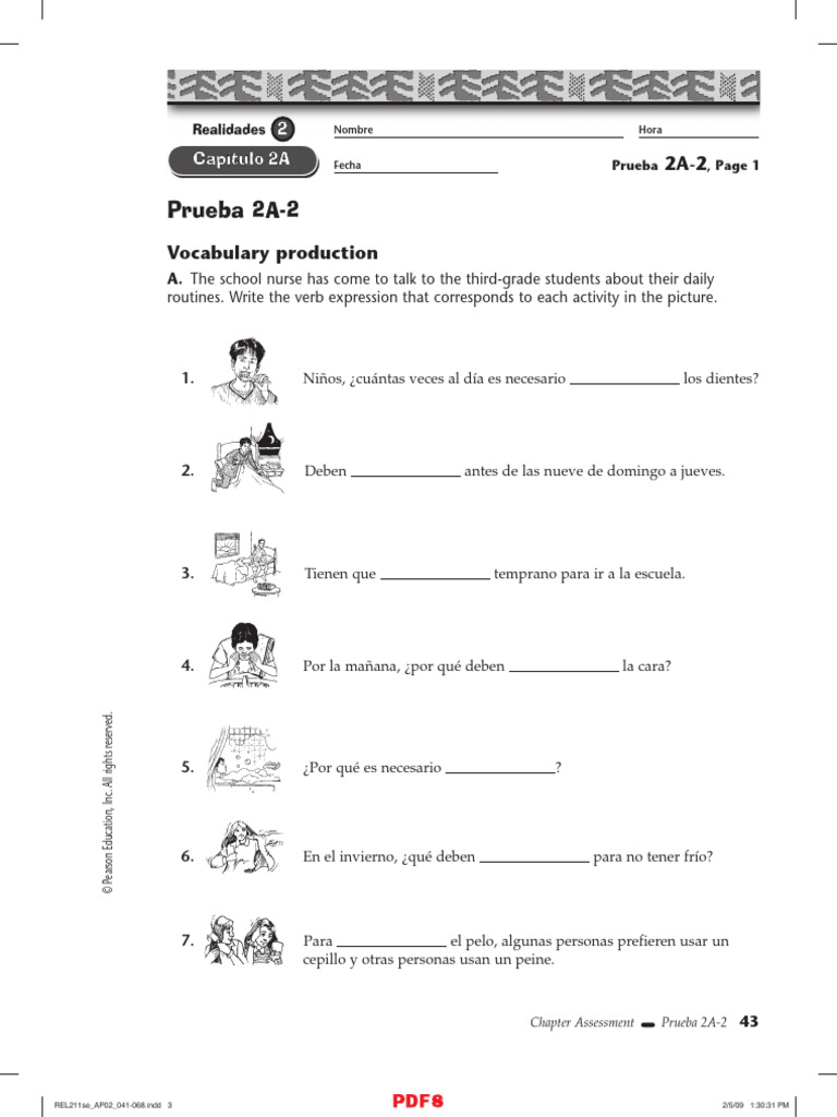Prueba de vocabulario para tercer grado | PDF