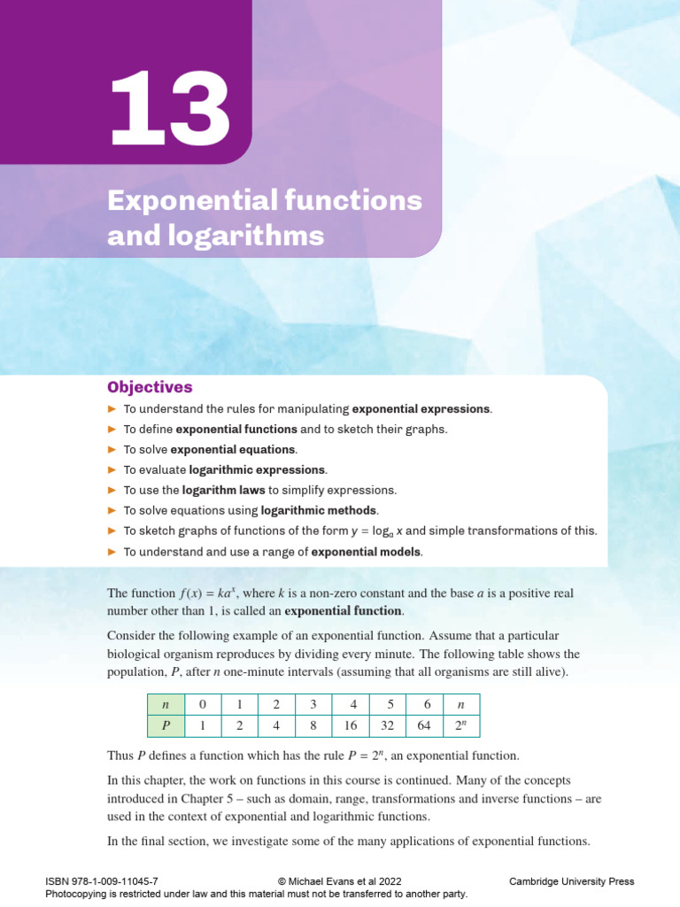 Methods12 2ed Ch13 | PDF | Function (Mathematics) | Exponential Function