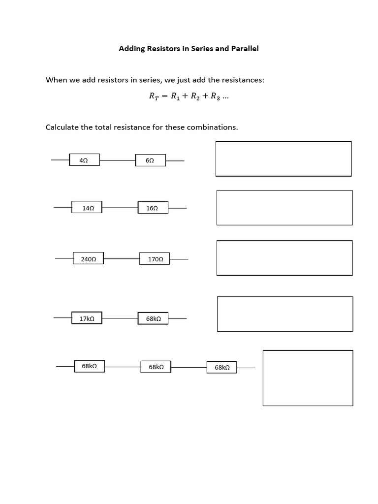 Adding Resistors in Series and Parallel | PDF