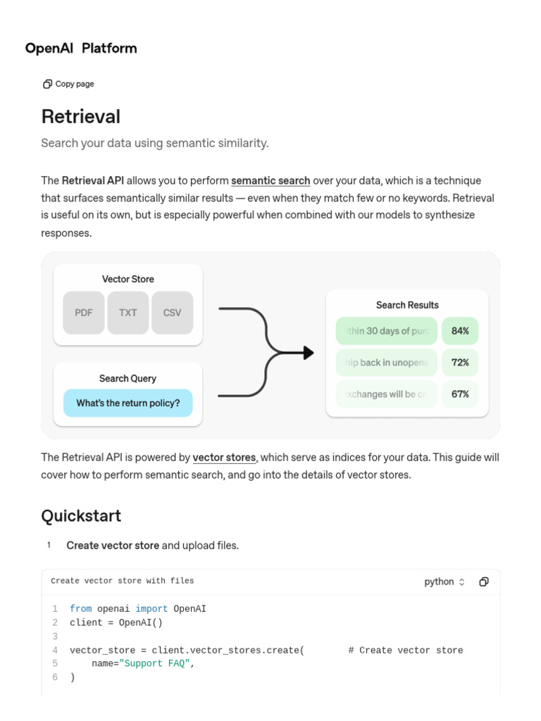 Retrieval - OpenAI API | PDF | Information Retrieval | Computer Data