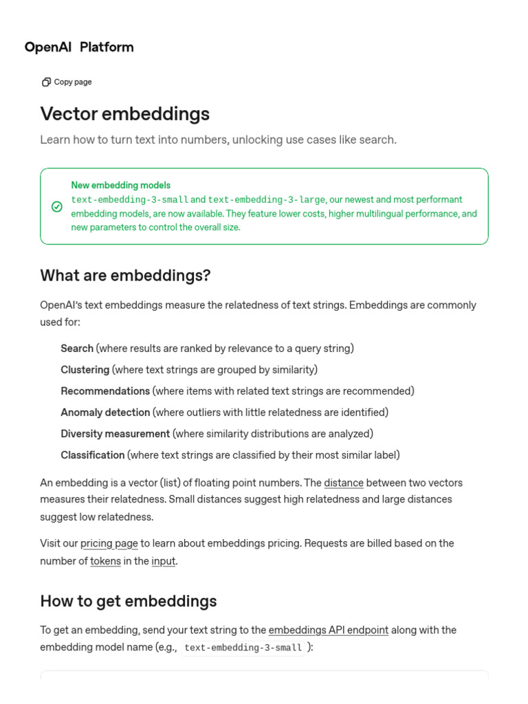 Vector Embeddings Openai Api Pdf Software Engineering