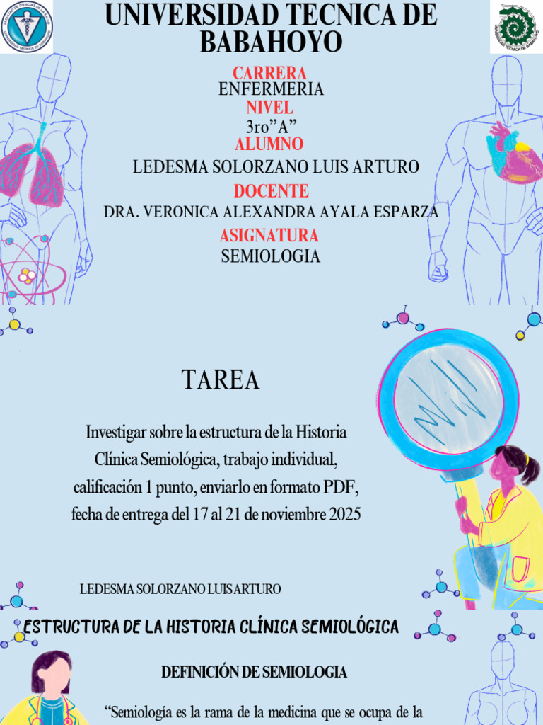 Investigar Sobre La Estructura de La Historia Clínica Semiológica, Trabajo Individual ...