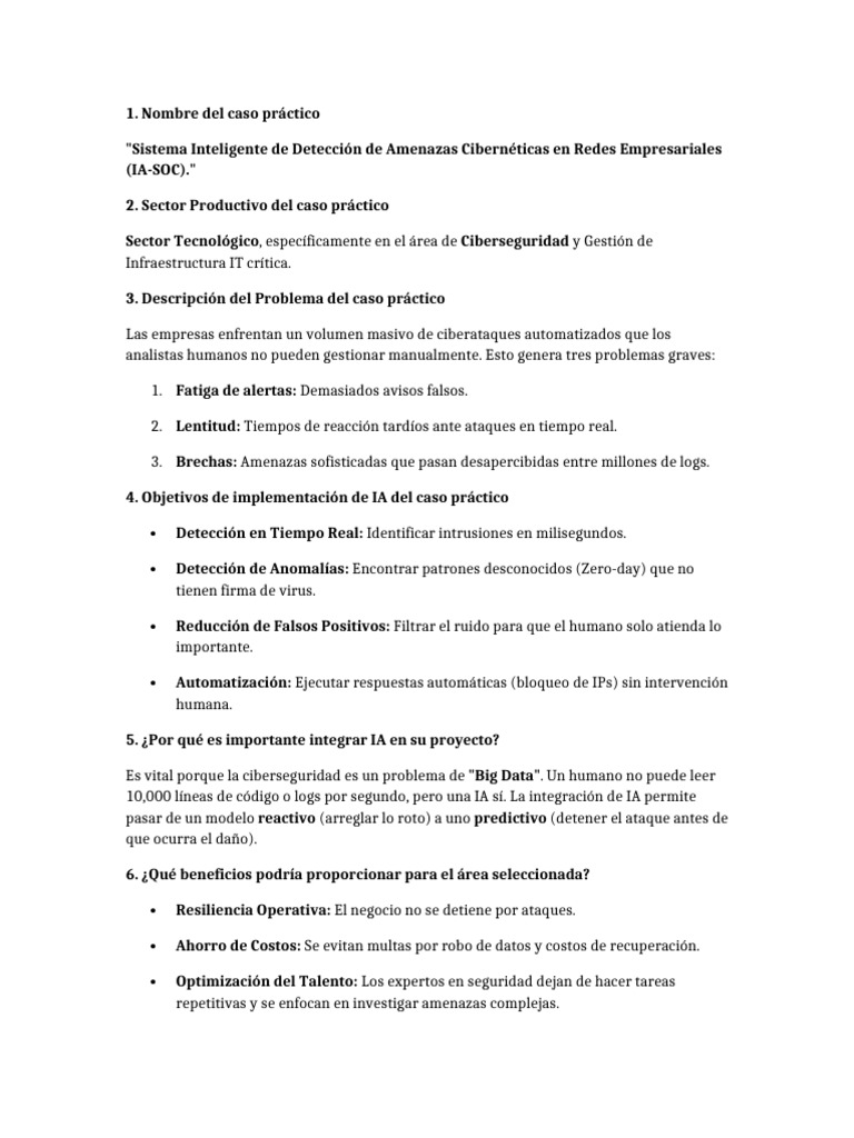Caso Practico IA Mesa Ayuda TI | PDF | Inteligencia artificial ...