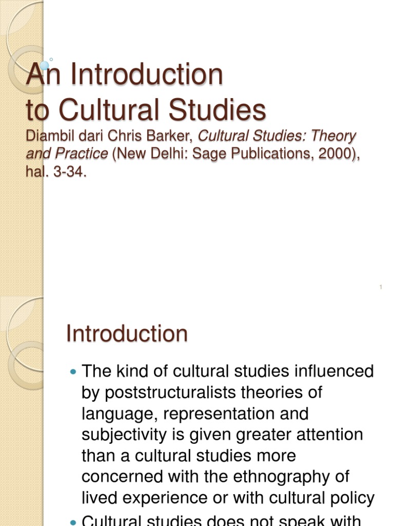 An Introduction To Cultural Studies | PDF | Cultural Studies | Feminism