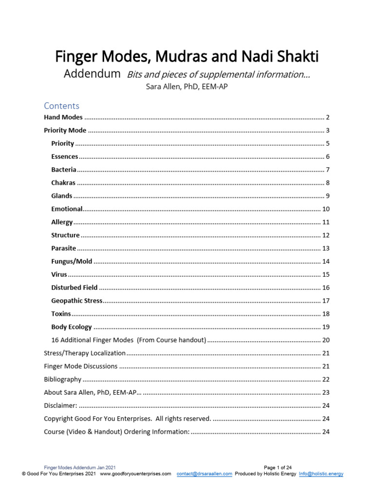 Finger Modes and Healing Techniques | PDF | Physician