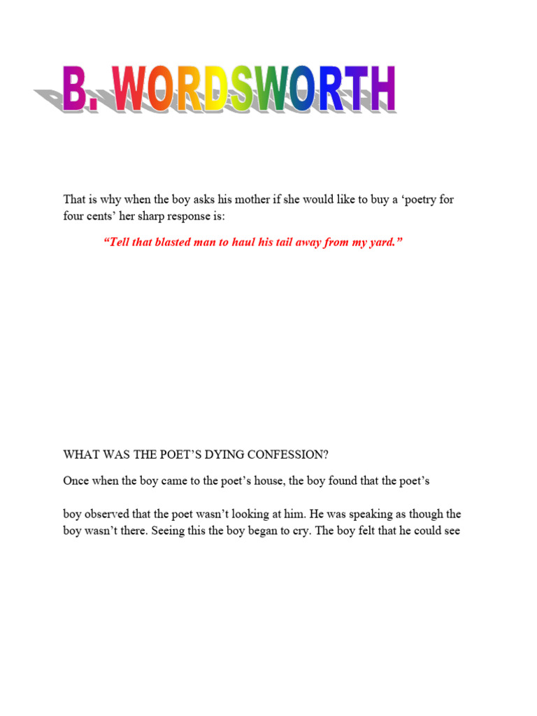 B. Wordsworth 3 | PDF