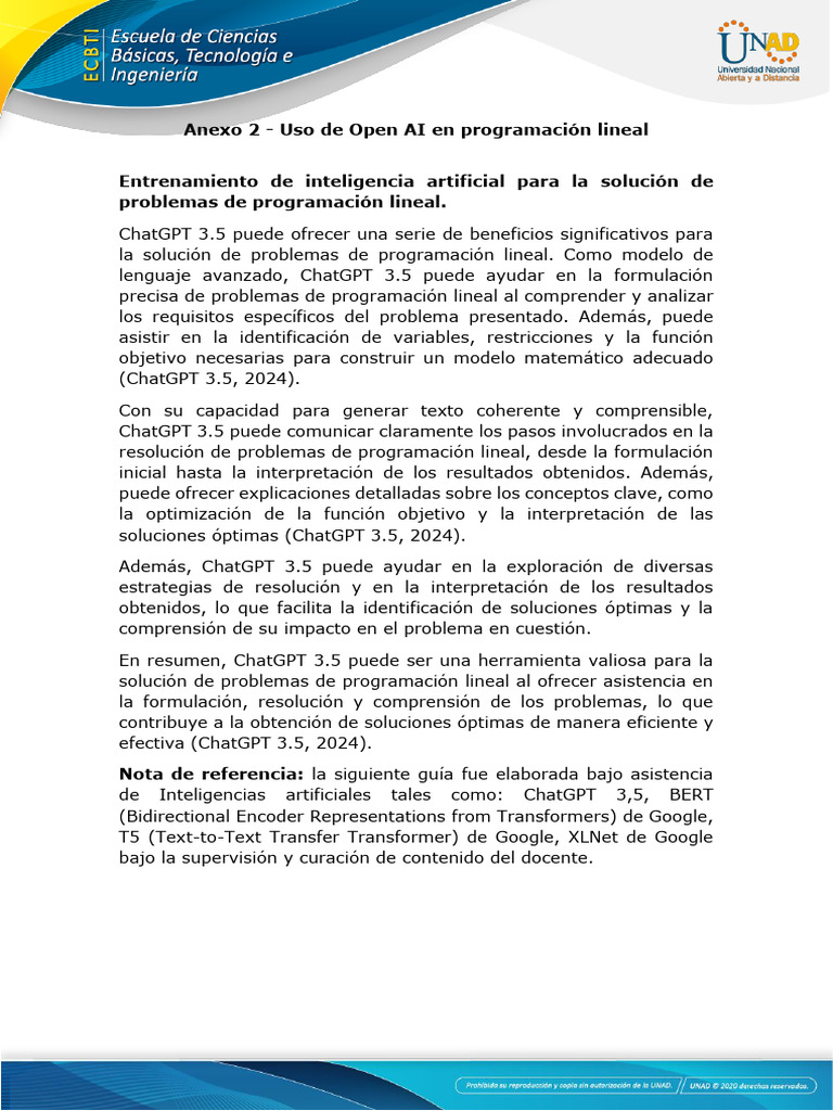 Anexo 2 - Uso de Open AI en Programación Lineal | PDF | Programación ...
